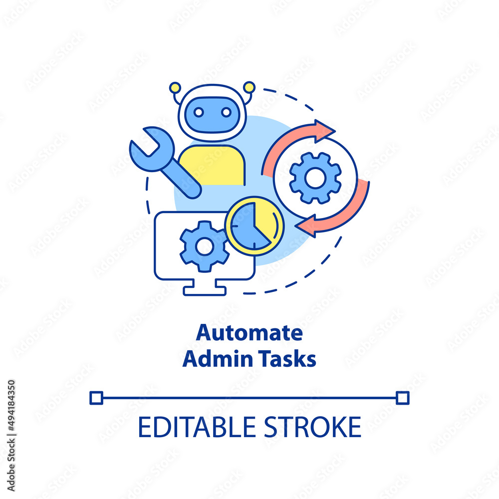 Automate admin tasks concept icon. Way to increase business efficiency ...