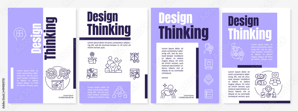 Poster Design thinking process purple brochure template – Wall Art ...