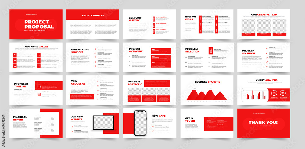 Project proposal PowerPoint Presentation Design Stock Vector | Adobe Stock