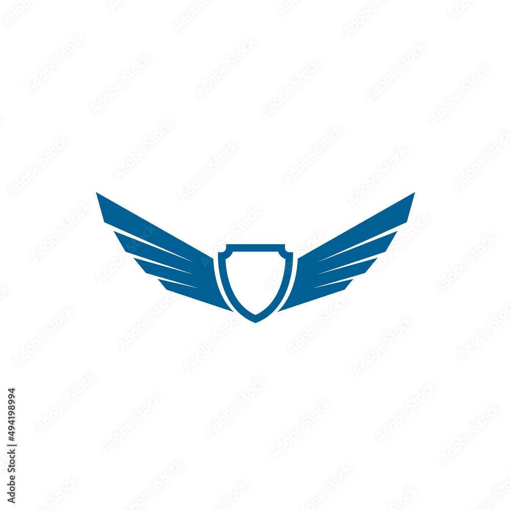 shield with wing logo vector icon illustration Stock Vector | Adobe Stock