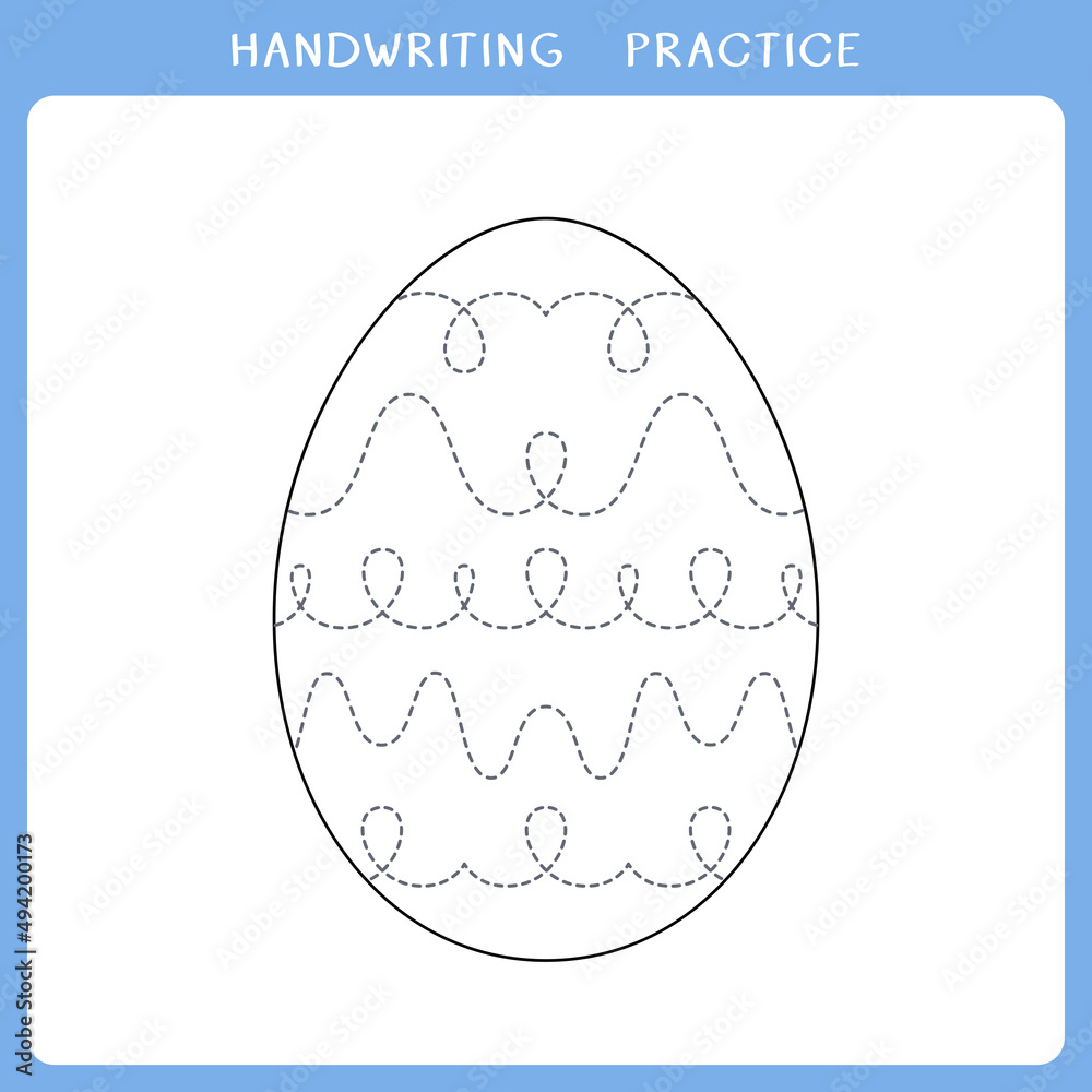 Vetor de Handwriting practice sheet. Simple educational game for kids ...
