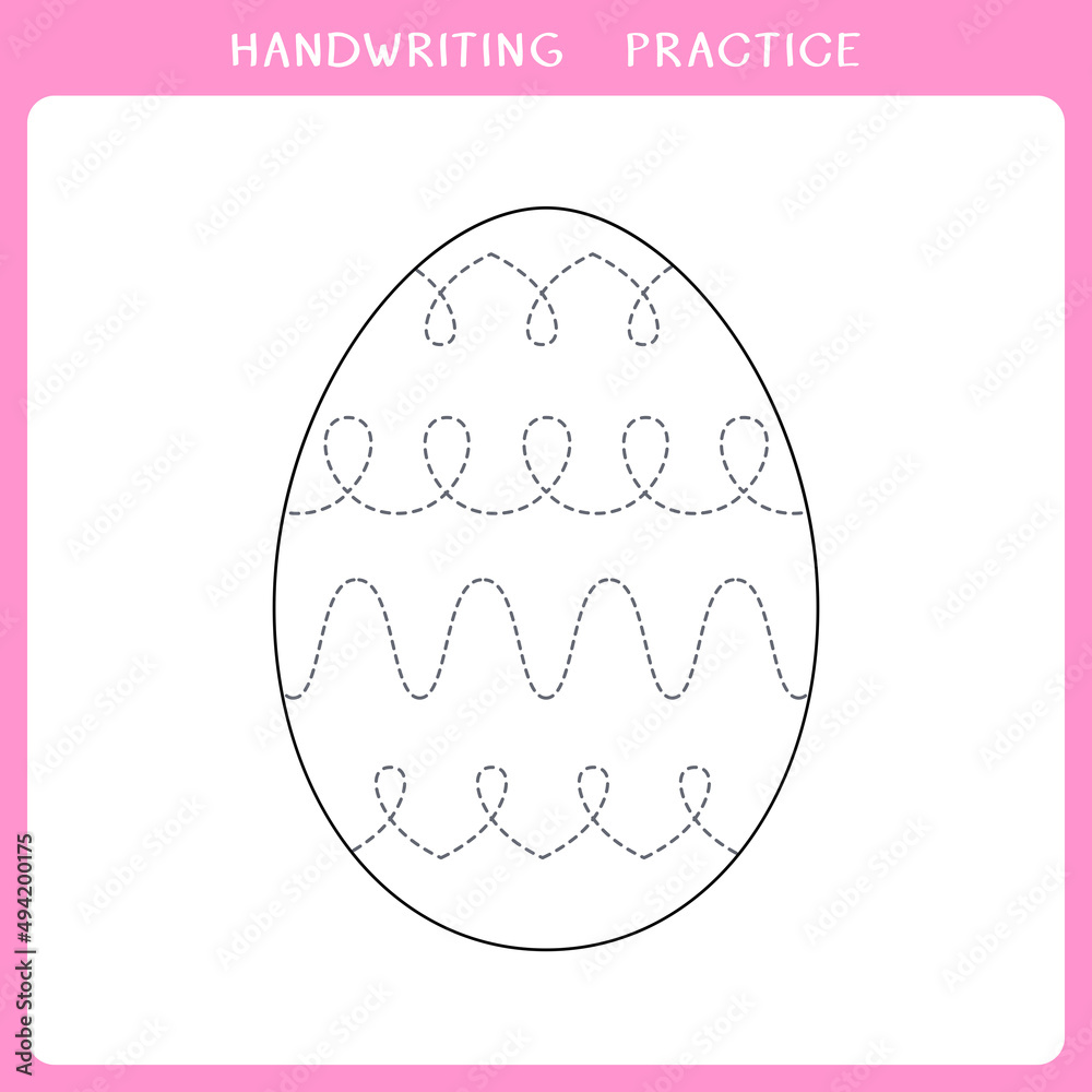 Handwriting practice sheet. Simple educational game for kids. Vector ...
