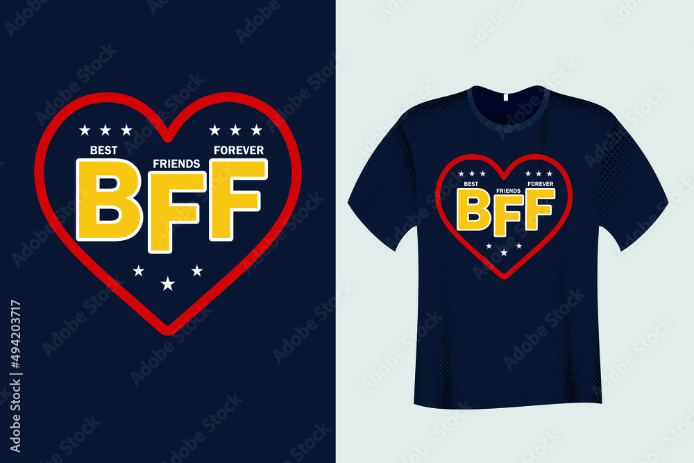 Best Friends Forever T Shirt Design Stock Vector | Adobe Stock
