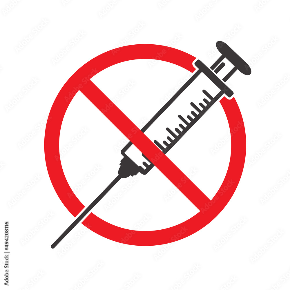 vector illustration of a no-needle icon, perfect for the no-drug symbol ...