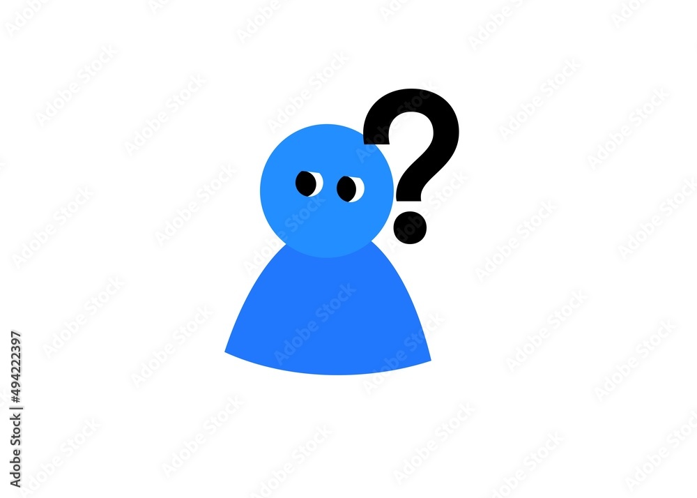 cartoon illustration of person confused question mark Stock ...