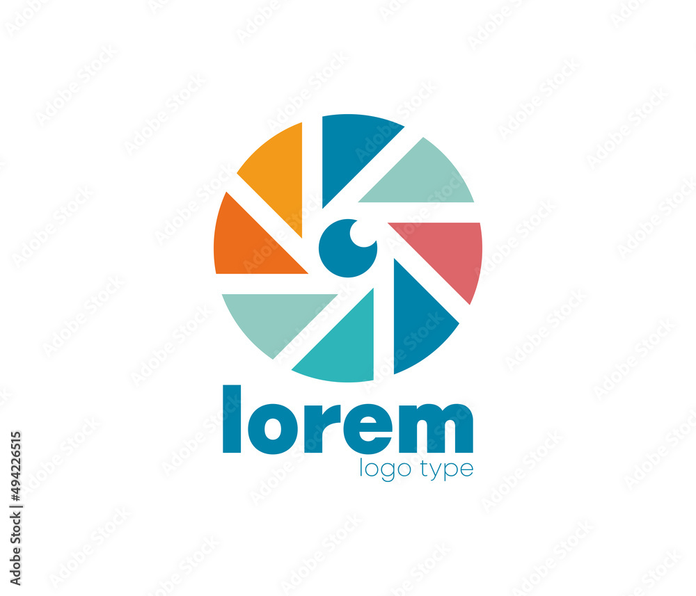 Colorful Eye lenses Logo type Design. Digital optical vision creative ...