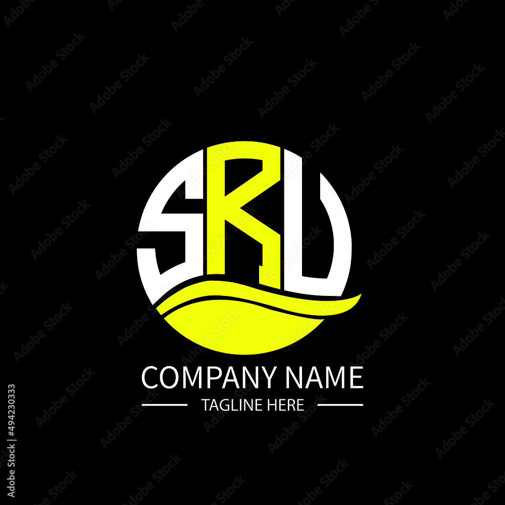 SRV logo monogram isolated on circle element design template, SRV ...