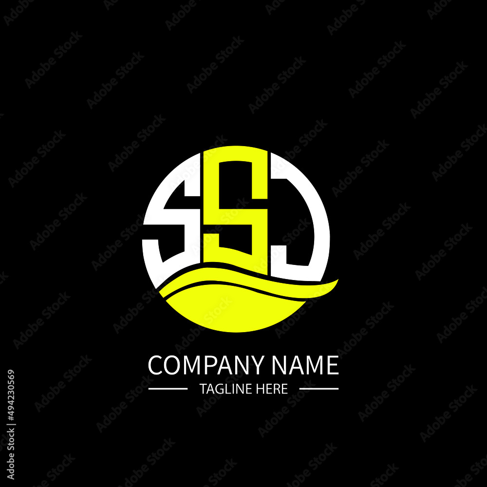 SSJ logo monogram isolated on circle element design template, SSJ ...