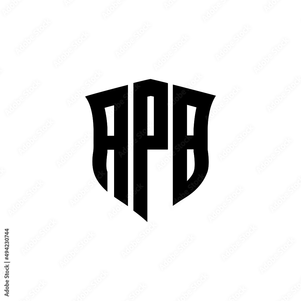 Vetor do Stock: APB letter logo design with white background in ...