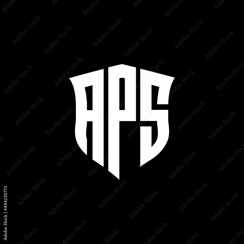 Vecteur Stock APS letter logo design with black background in ...