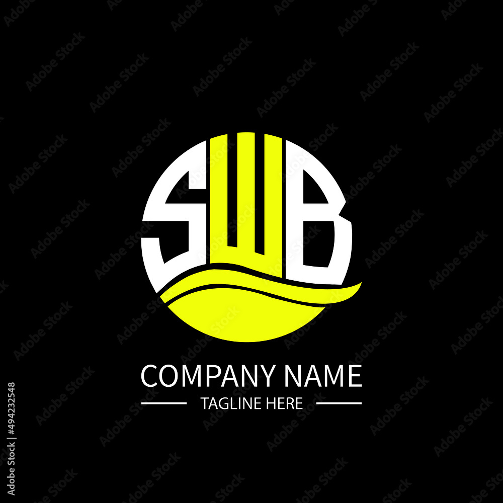 SWB logo monogram isolated on circle element design template, SWB ...