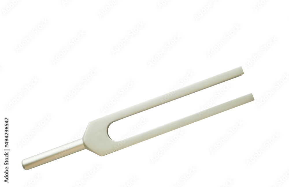 Tuning fork for ear test of ENT doctor or sound wave maker on isolated ...
