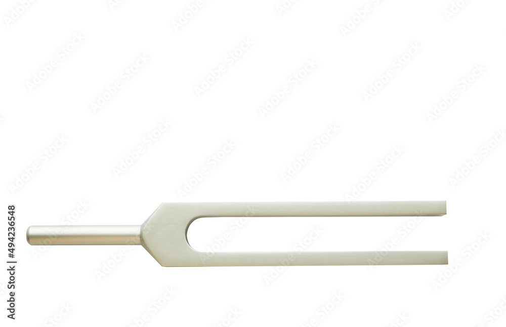 Tuning fork for ear test of ENT doctor or sound wave maker on isolated ...