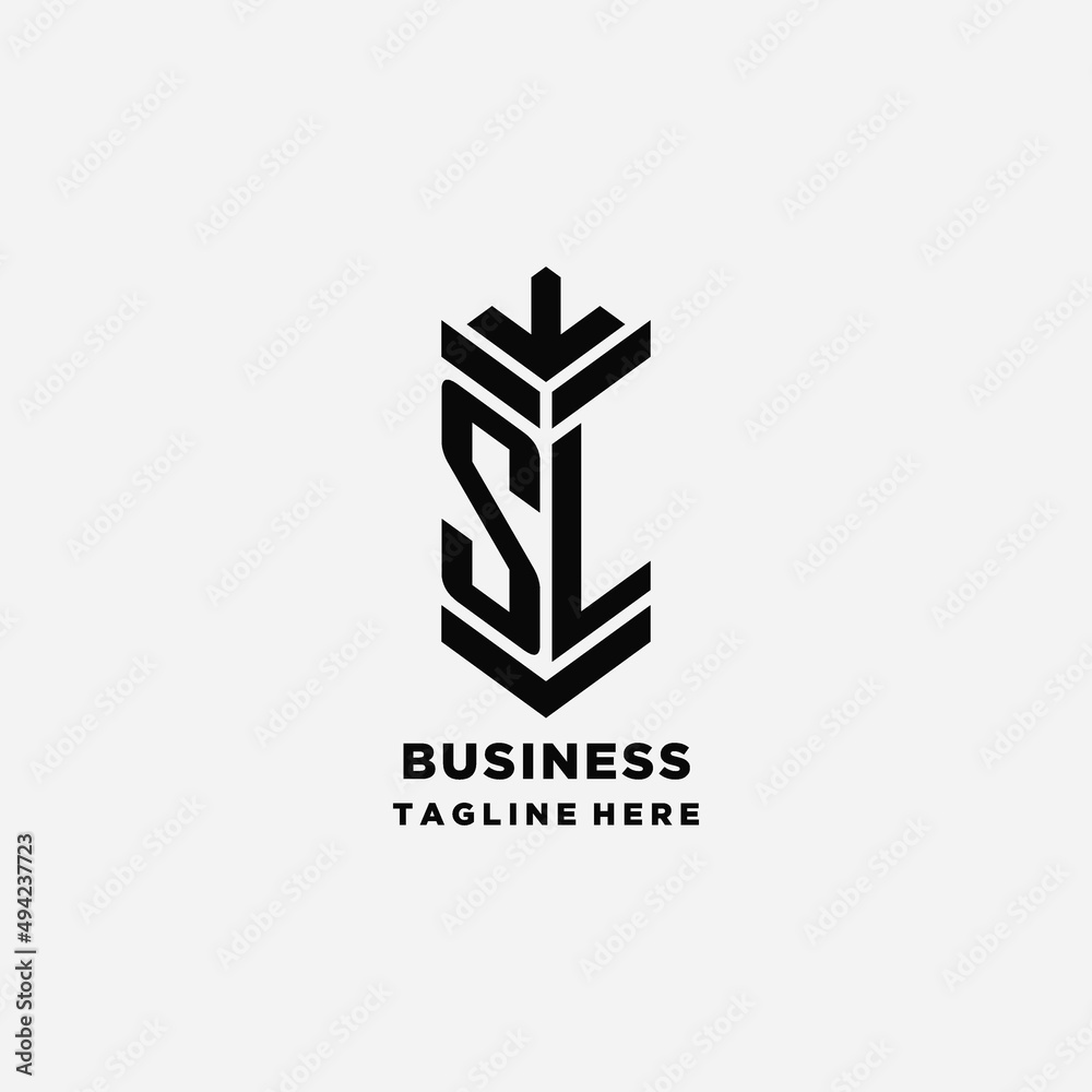 Initials SL shield logo design, creative monogram logo inspiration ...