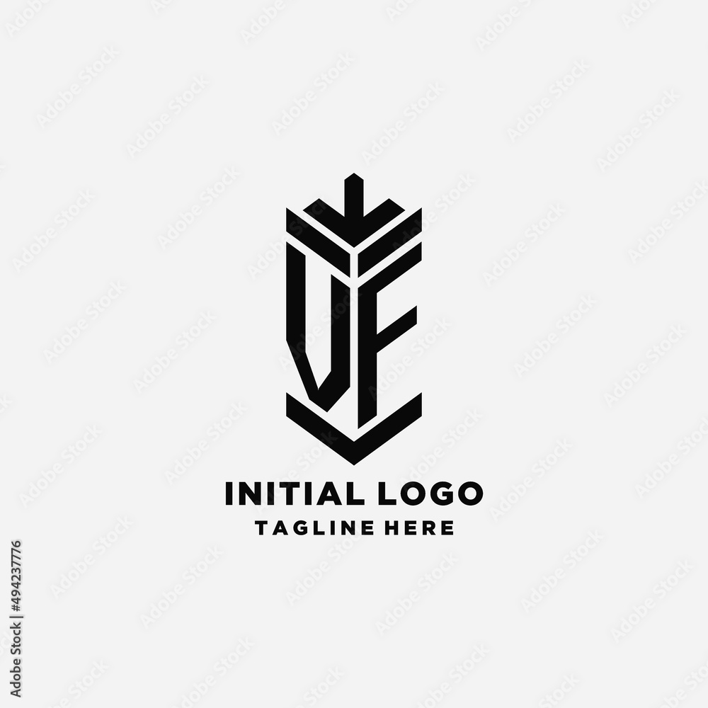 Initials VF shield logo design, creative monogram logo inspiration ...