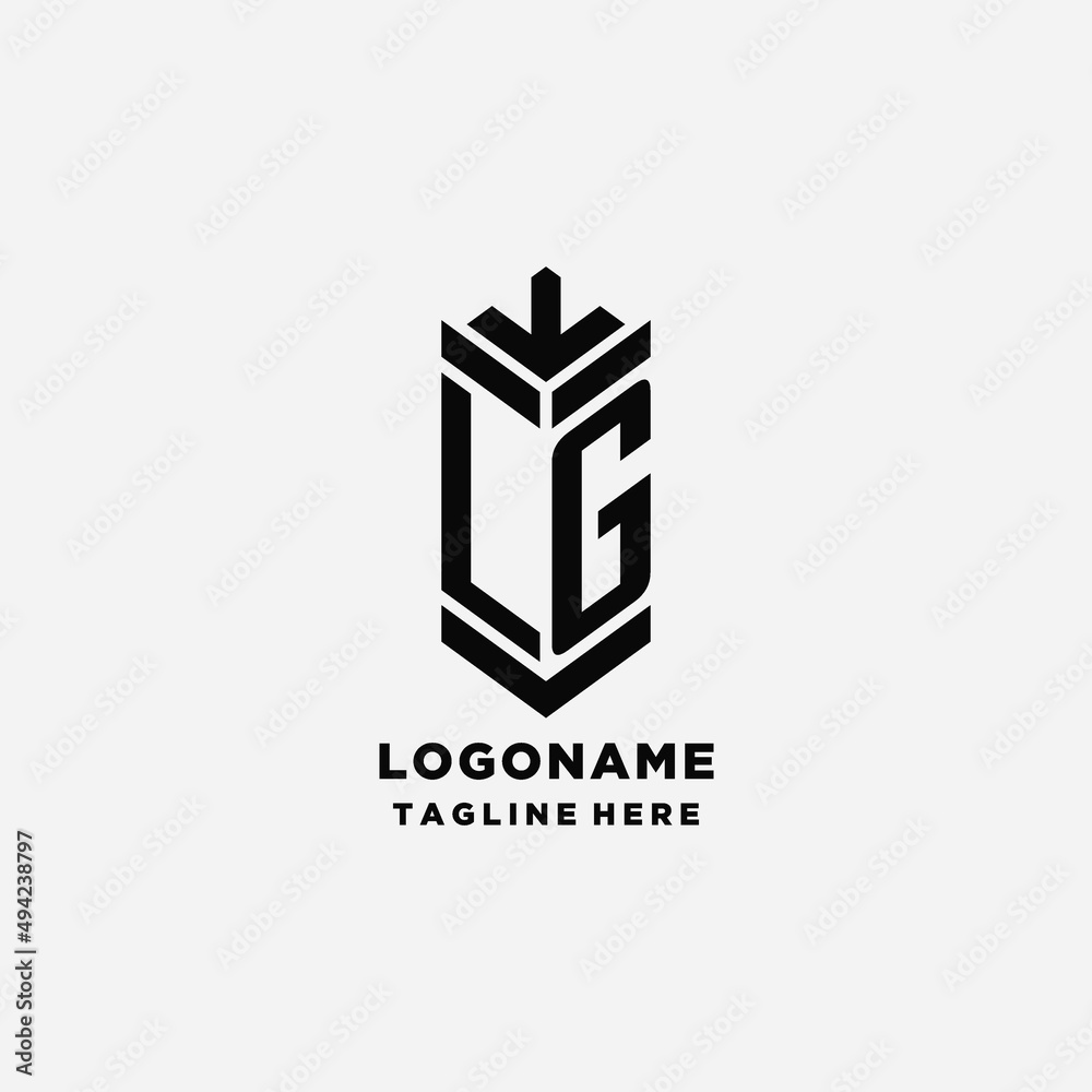 Initials LG shield logo design, creative monogram logo inspiration ...