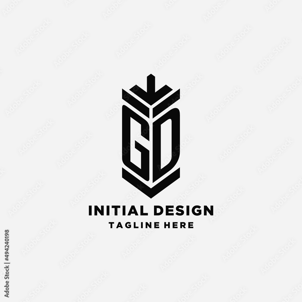Initials GD shield logo design, creative monogram logo inspiration ...