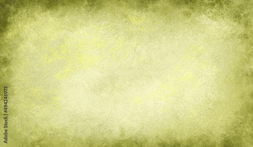 Elegant old green background with texture and dark vignette border ...