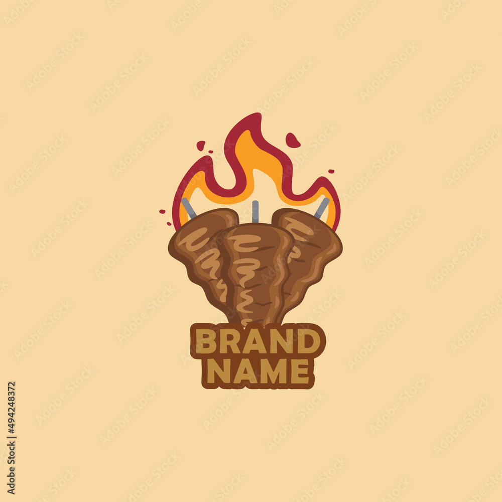 Kebab Mascot Logo Design Vector Stock Vector | Adobe Stock