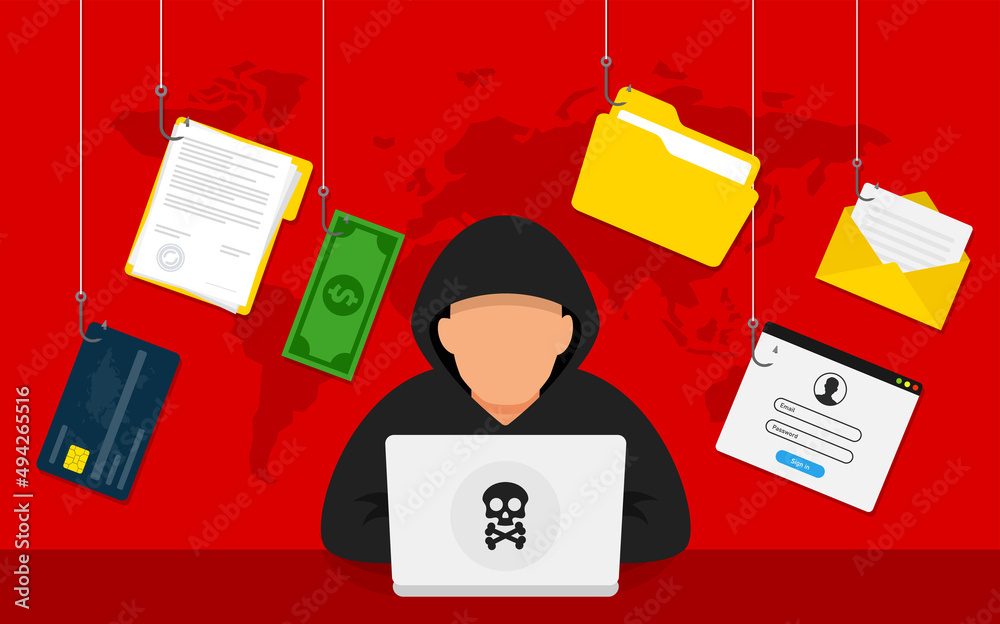 Hacking concept. Personal information and credit card detail. Stock ...