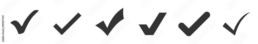 Check mark icons set isolated on white background. Stock Vector | Adobe ...