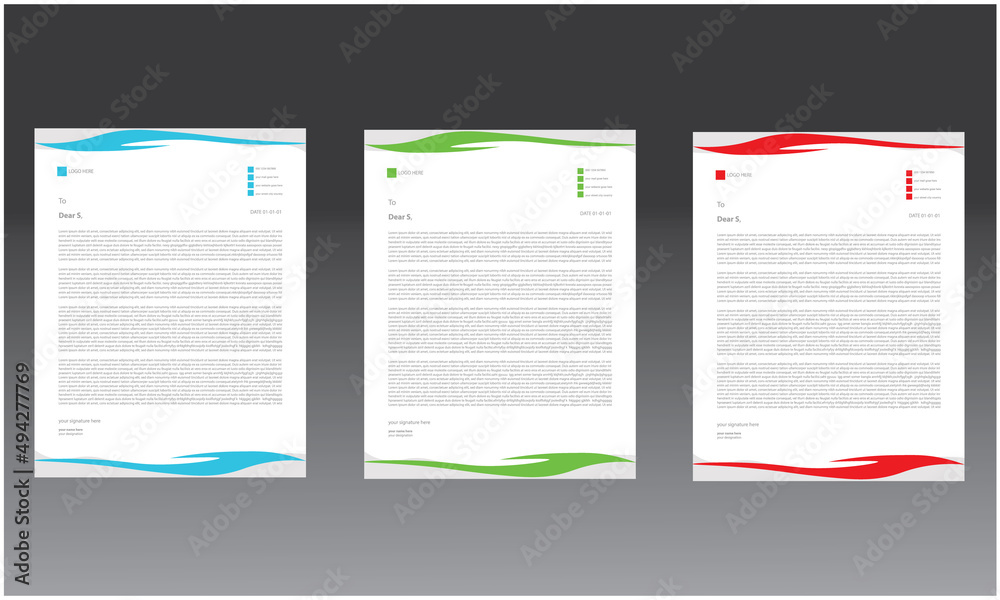 Corporate Business Letterhead Design Stock Vector | Adobe Stock