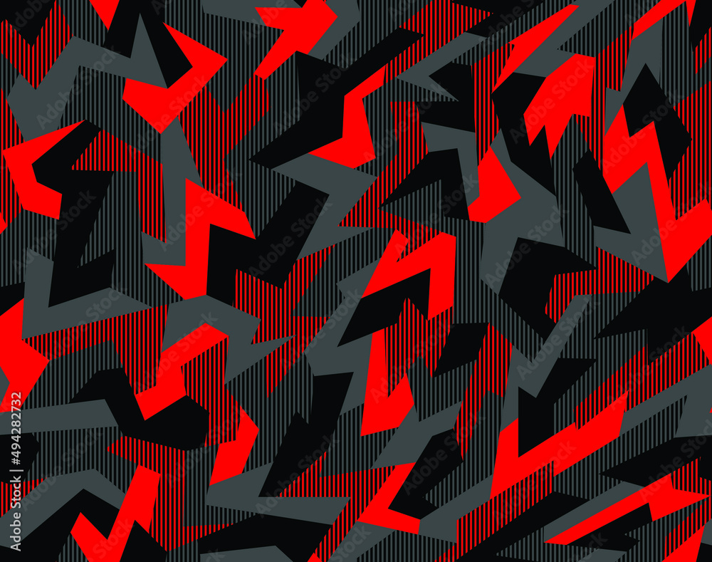 Geometric camouflage seamless pattern. Abstract modern military camo ...