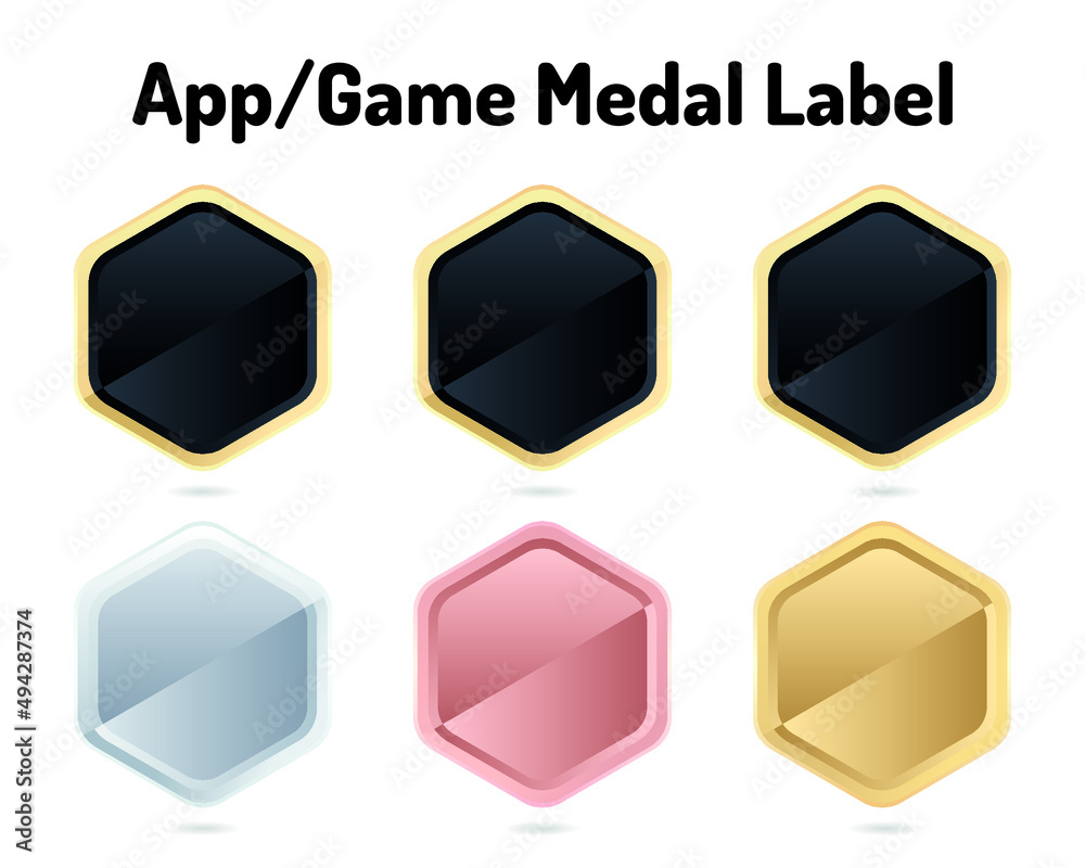 Game rating icons with medals. Level results vector icon design for the ...