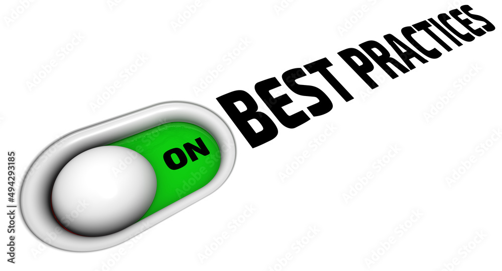 Best practices are enabled. One option button with black text BEST ...