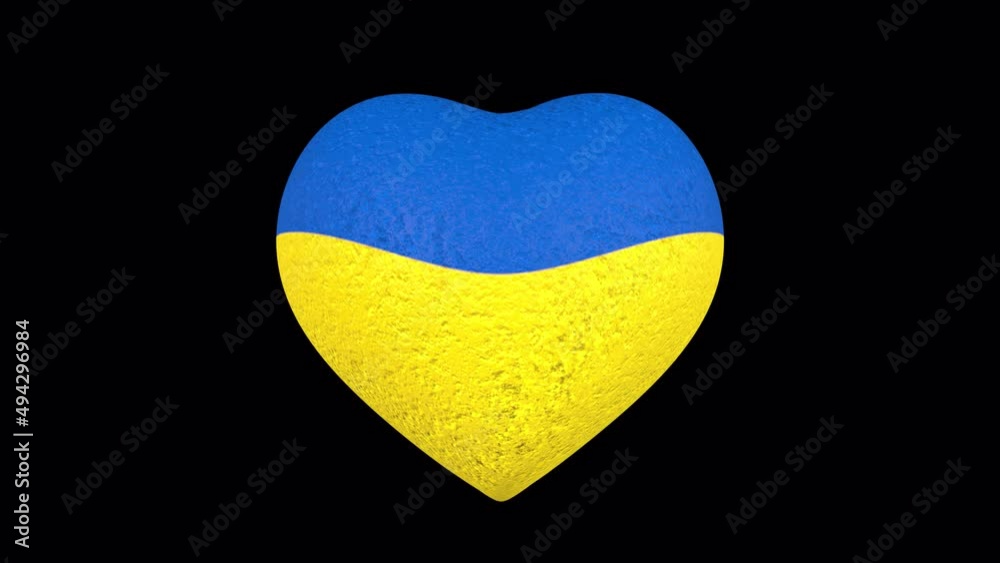heart from the front beating in the colors of the flag of Ukraine Stock ...