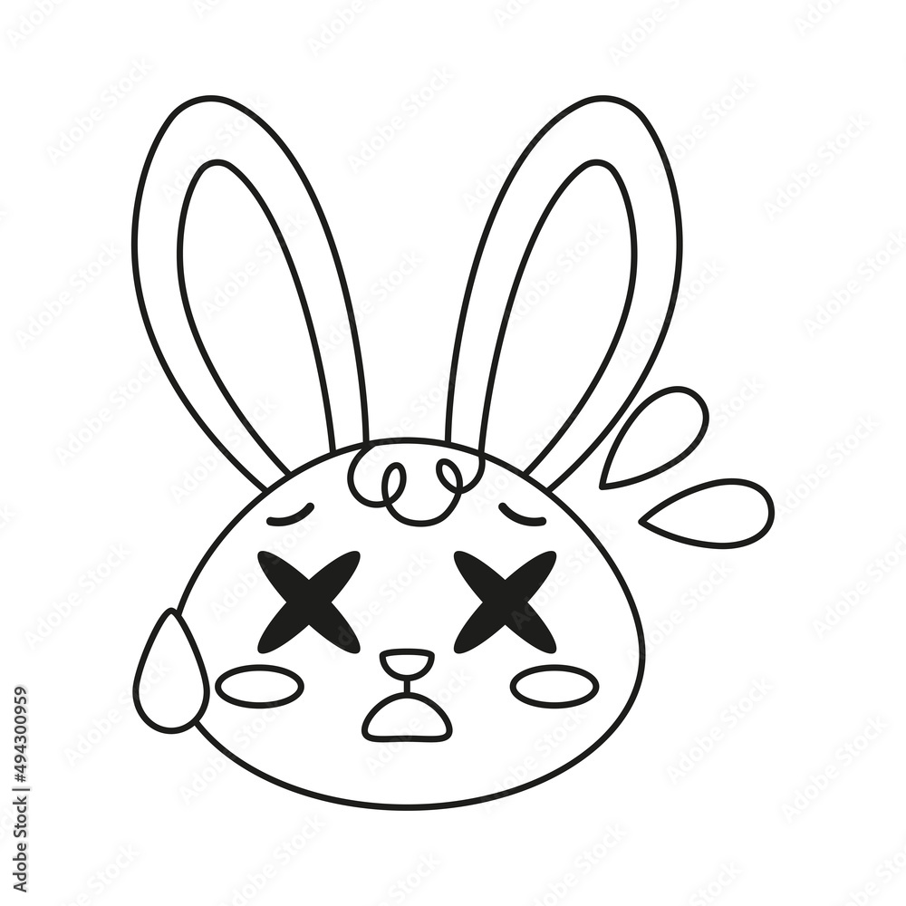 Isolated dead rabbit cartoon avatar Vector illustration Stock Vector ...