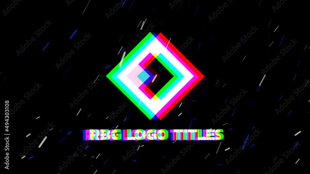 Rgb Logo Glitch Media Replacement Titles Stock Template | Adobe Stock