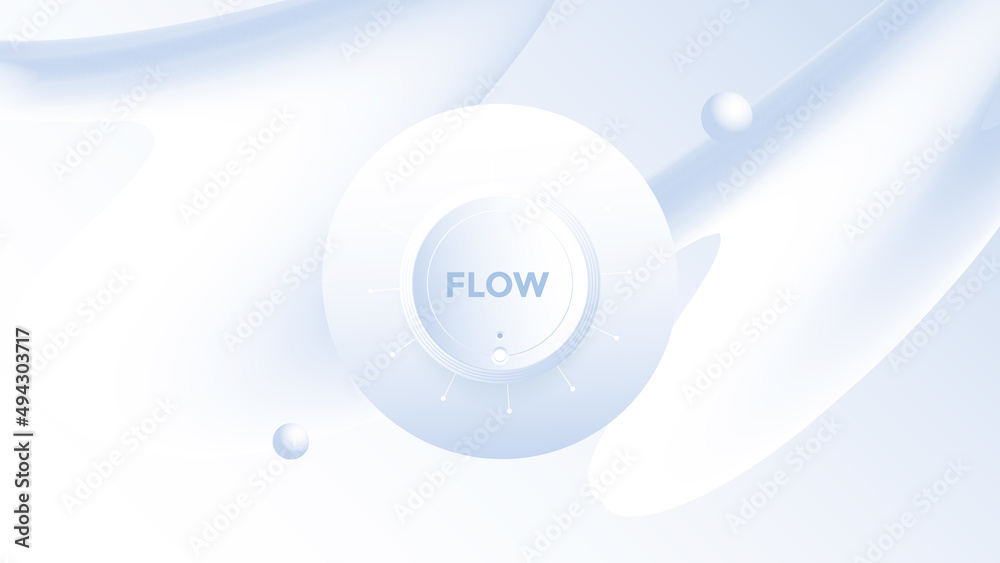 Neumorphism abstract poster with gradient white wave. Vector neumorphic ...