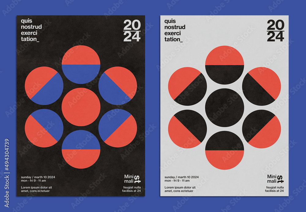 Minimal Geometric Design Poster Layout with Circle Shape Graphic ...