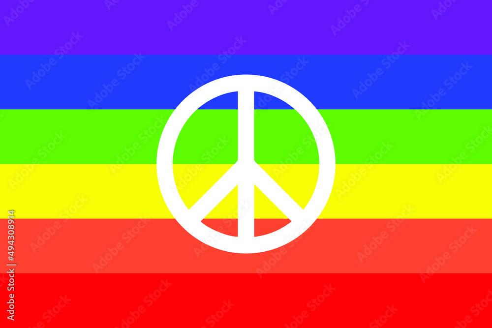 Peace flag. The official flag with the correct color and proportion ...