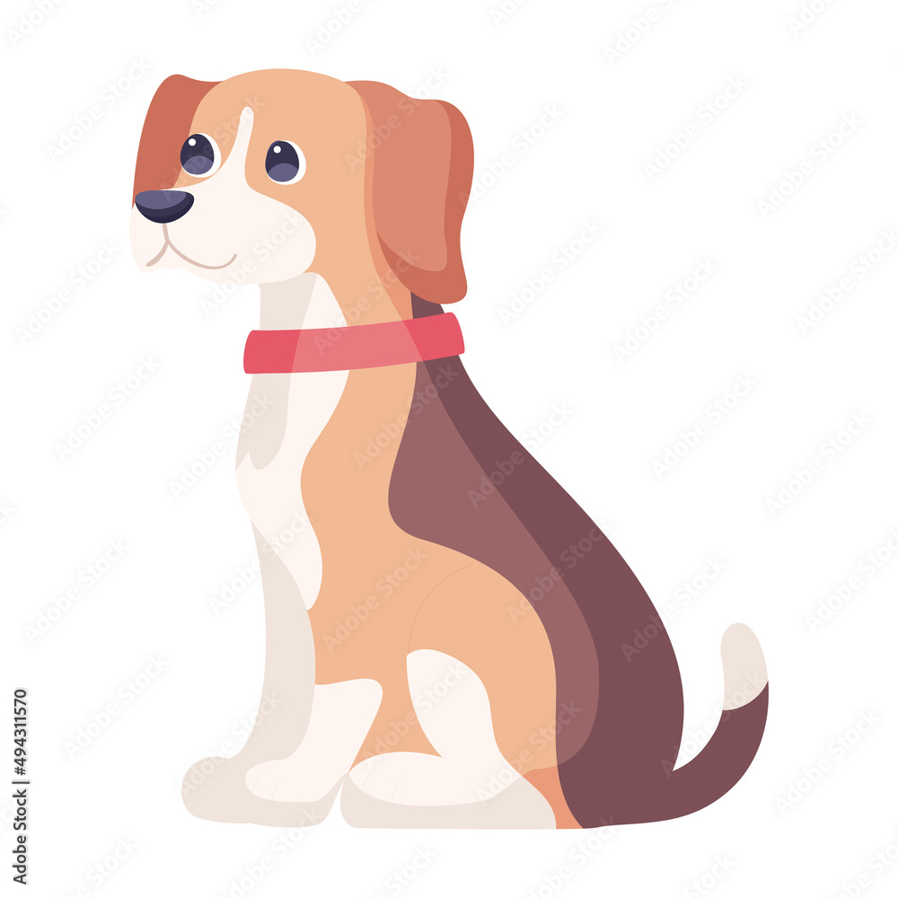 Isolated cute beagle dog breed cartoon Vector illustration Stock Vector ...