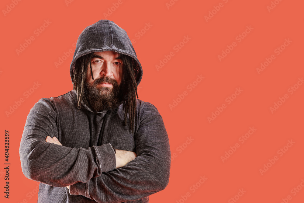 Menacing appearance. A dangerous man with a mohawk and dreadlocks ...