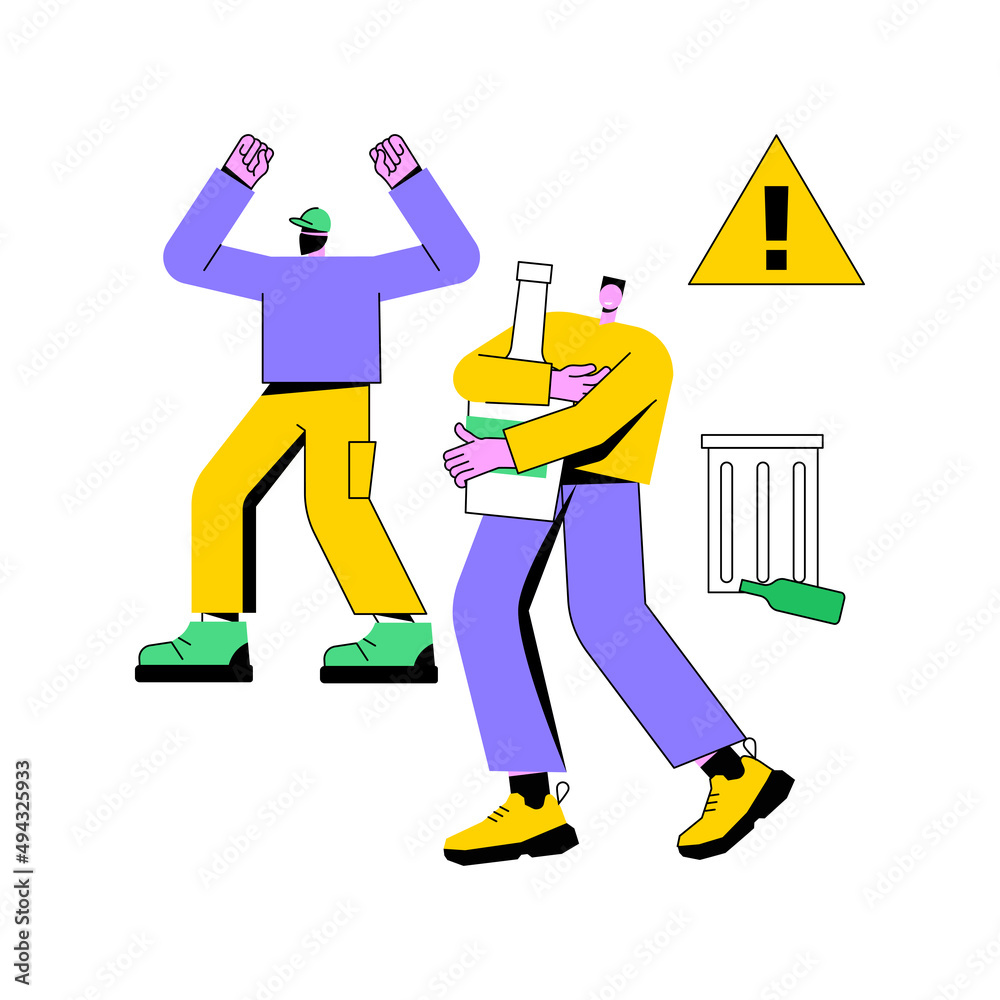 Social behaviour abstract concept vector illustration. Anti-social ...
