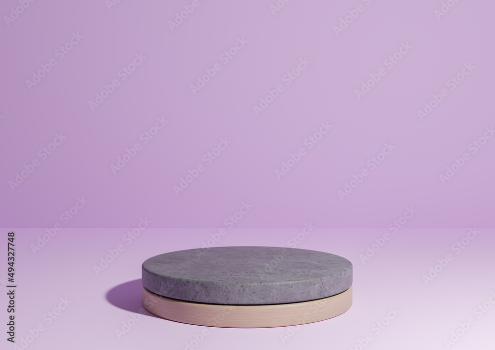 Light, pastel, lavender purple 3D rendering simple product display ...