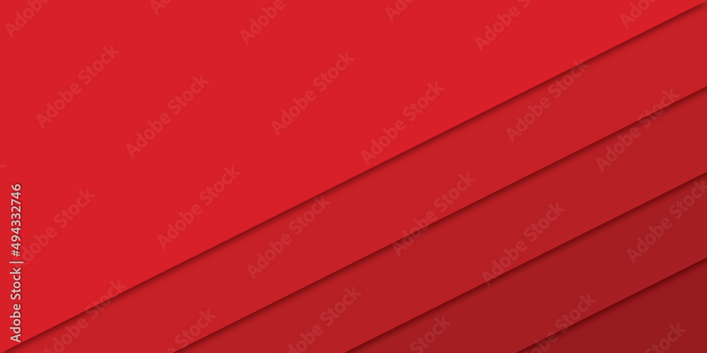 Abstract red background design in papercut style, web banner. Stock ...