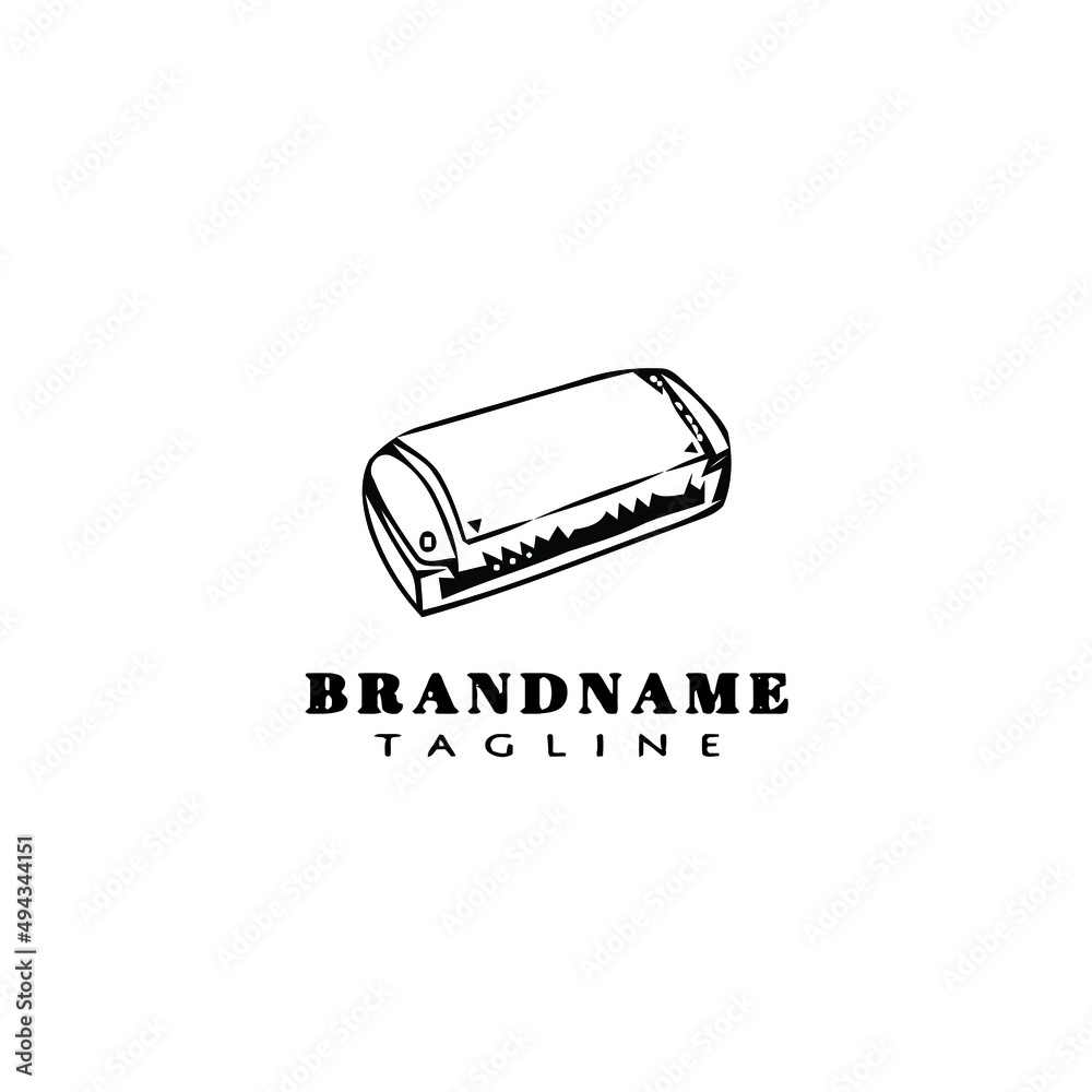 harmonica logo cartoon icon design template black isolated vector ...