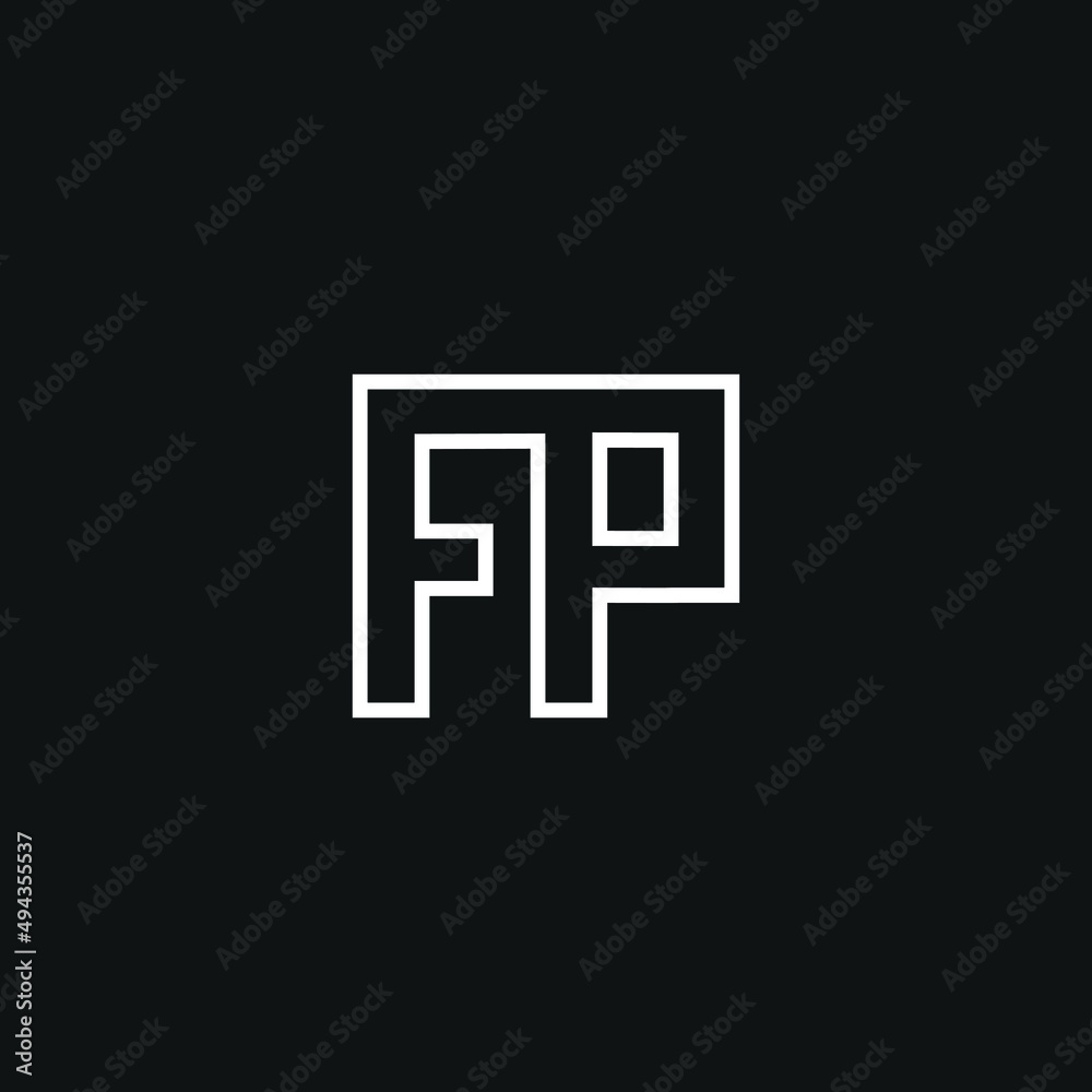 Vector illustration of FP logo designed with letter f and p isolated on ...