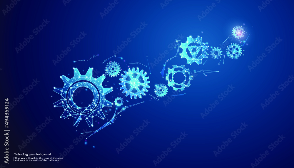 Abstract vector gear wheels in dark blue. Cogs and gear wheel ...