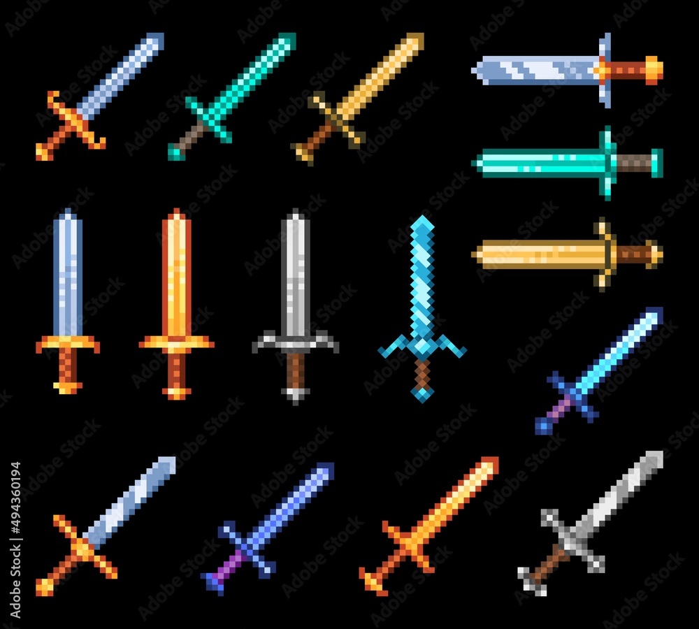 Minecraft Sword Pixel Art