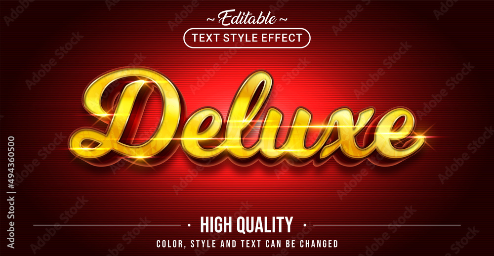 Editable text style effect - Deluxe text style theme. Stock Vector ...