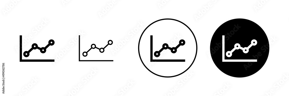 Growing graph Icons set. Chart sign and symbol. diagram icon Stock ...