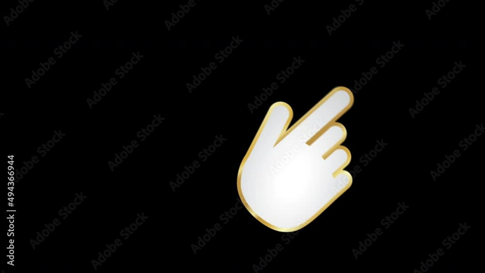 4K Hand Animation Flips Slides Touches on a Black Background Touch ...