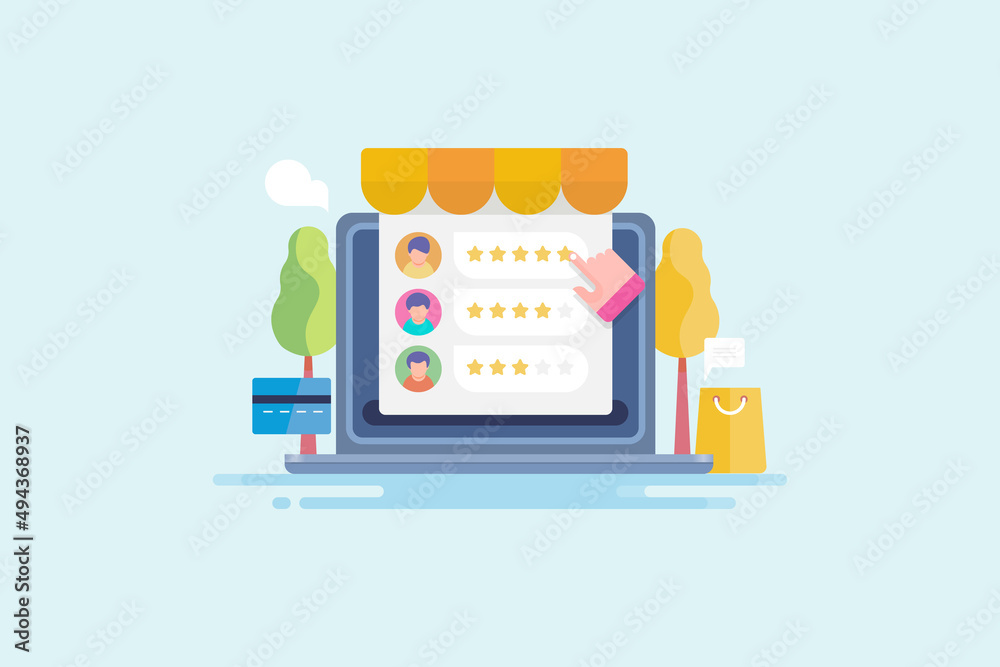 Five star feedback from customers, shopping experience from ecommerce ...