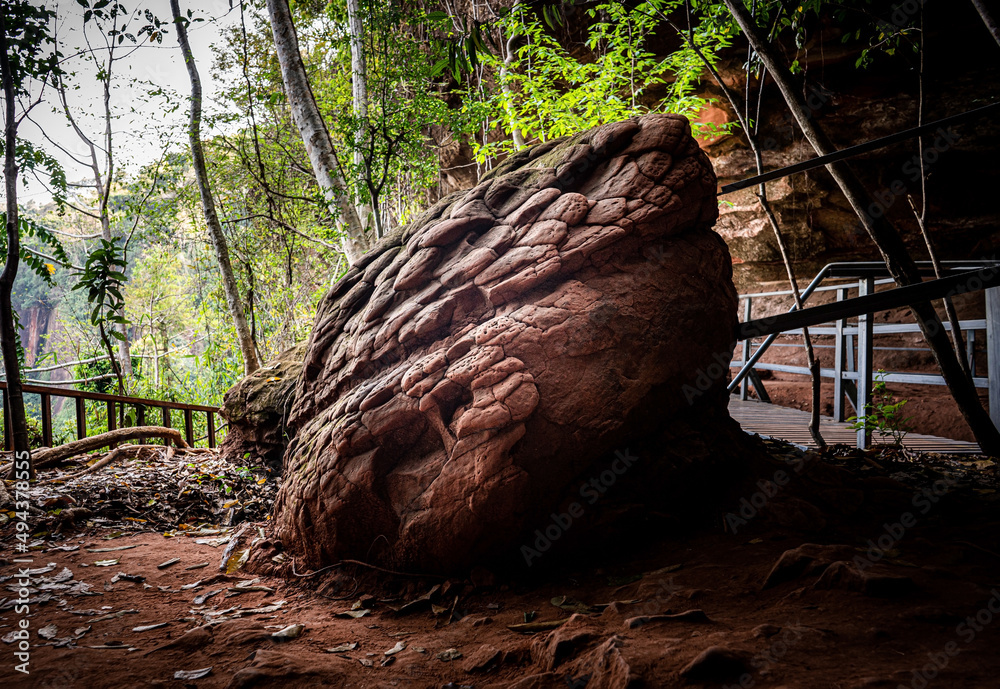 naga stone Rock shave like a snake head at Naked cave Nakhon Phanom ...