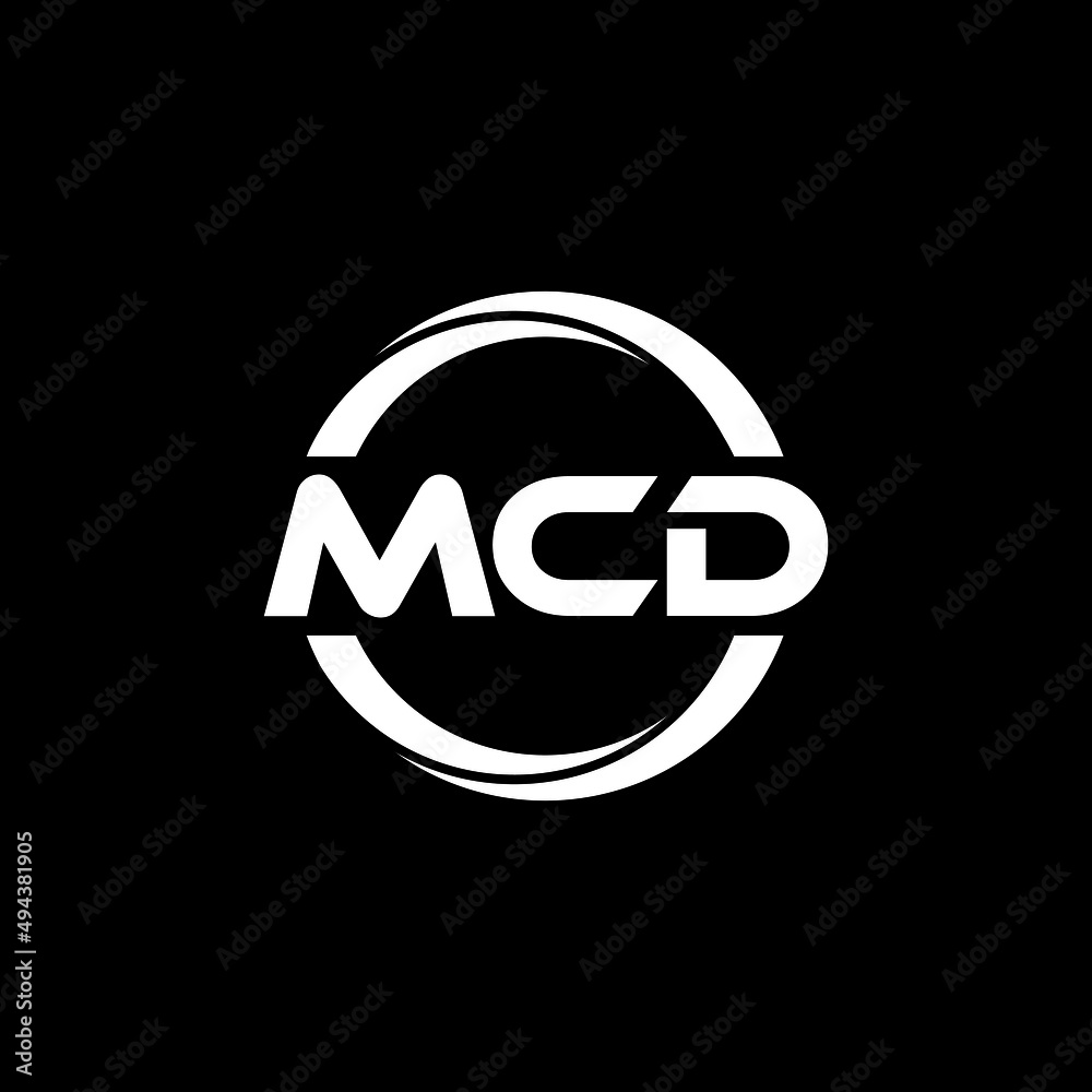 MCD letter logo design with black background in illustrator, vector ...